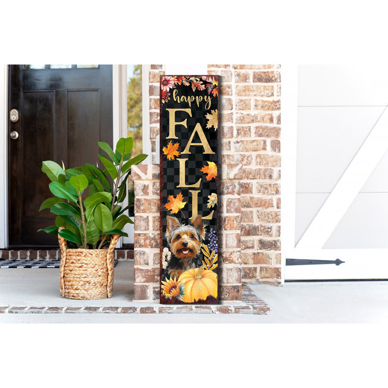 The Holiday Aisle® Hello Fall Custom Pet Door Mural | Wayfair